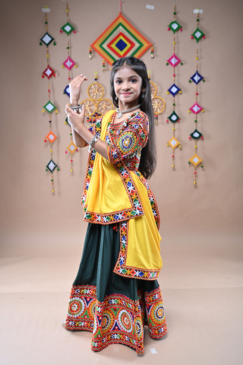 Banjara India Festive Wear Kutchwork Embroidered Girls Lehenga Choli S